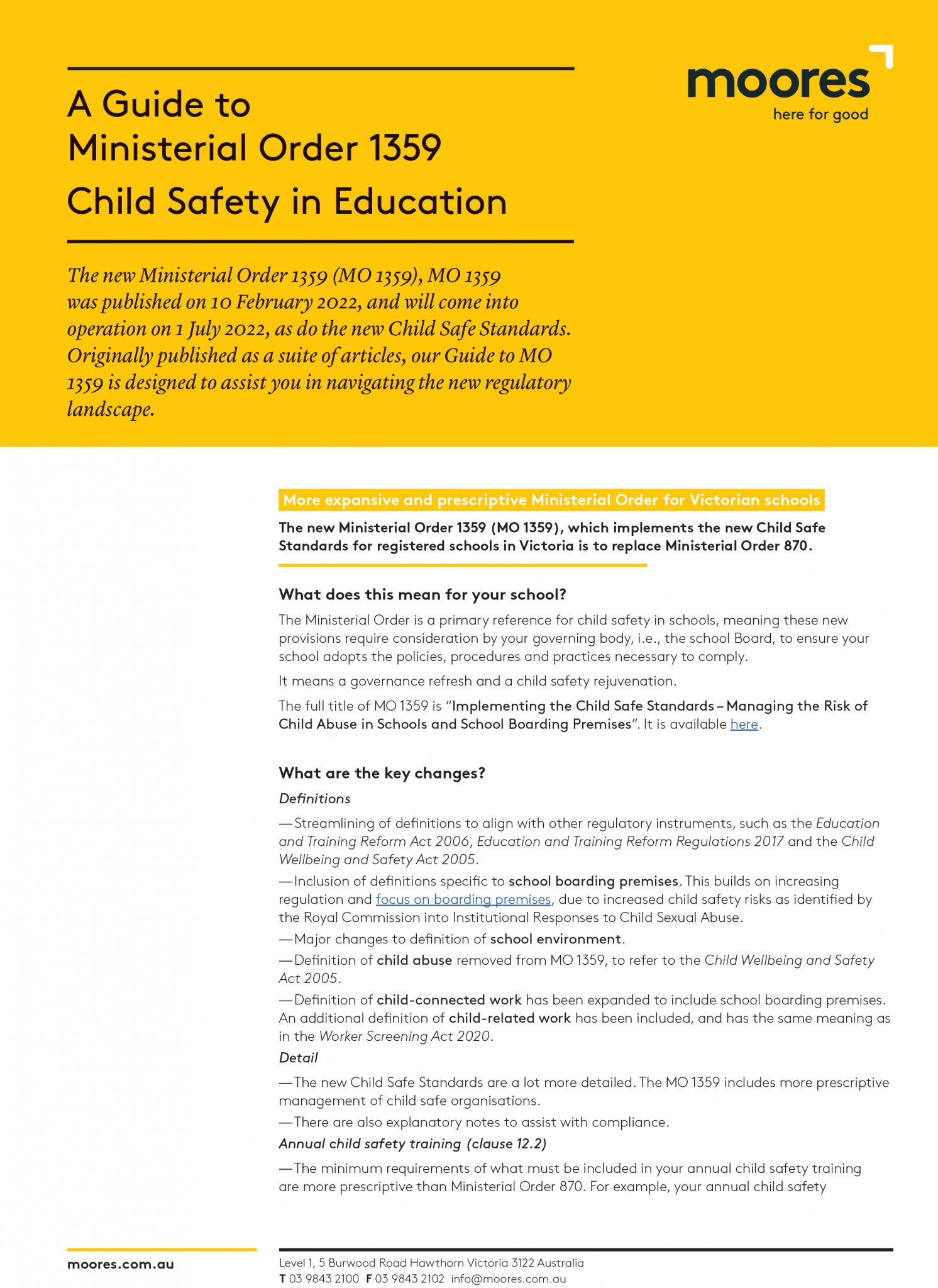 A Guide to Ministerial Order 1359 – Child Safety in Education | Moores